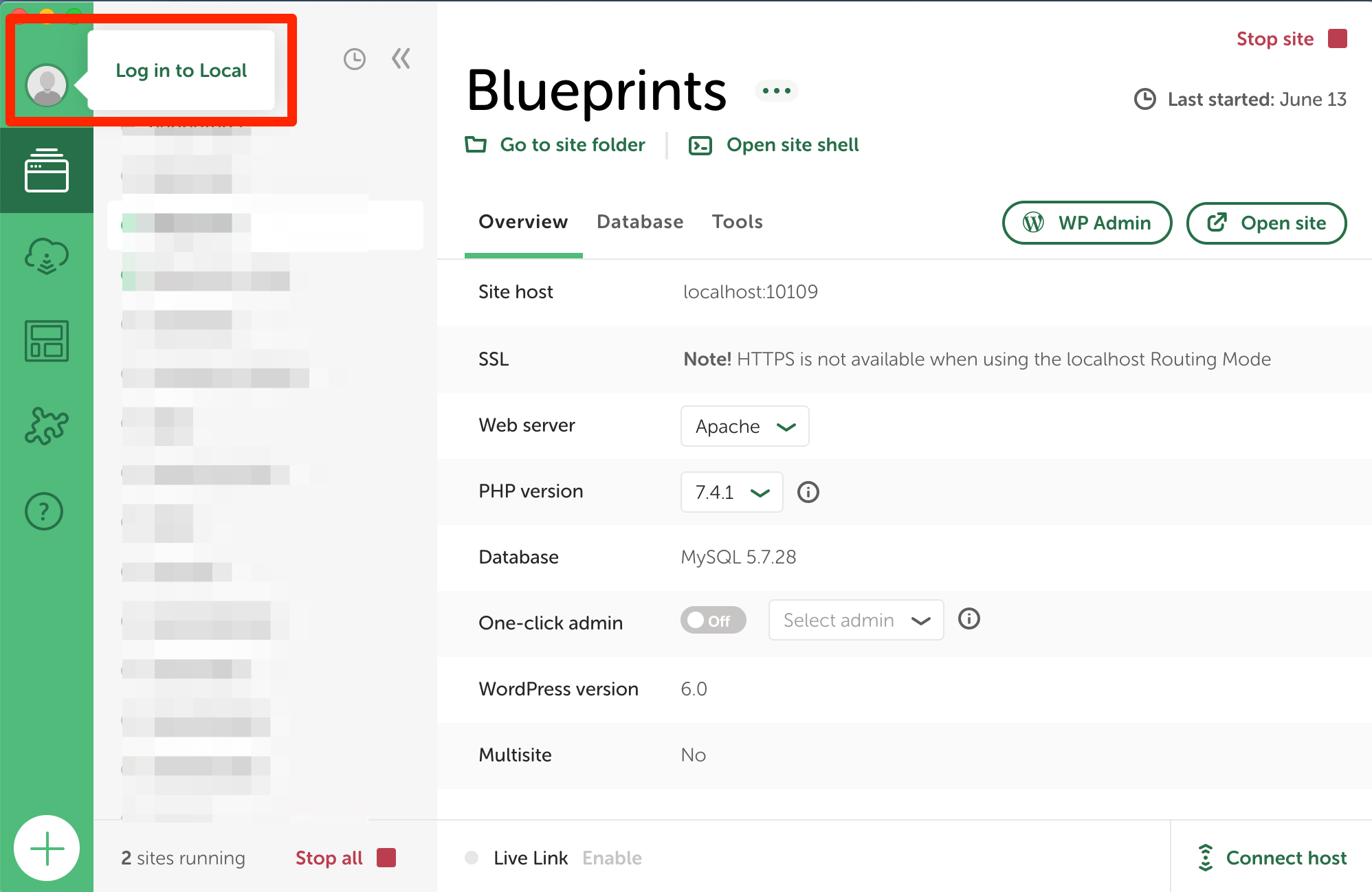 Local（旧localbyflywheel）の共有リンク機能(Live Links)でサイトを共有する方法 - 集まれ！ワードプレス初心者！！